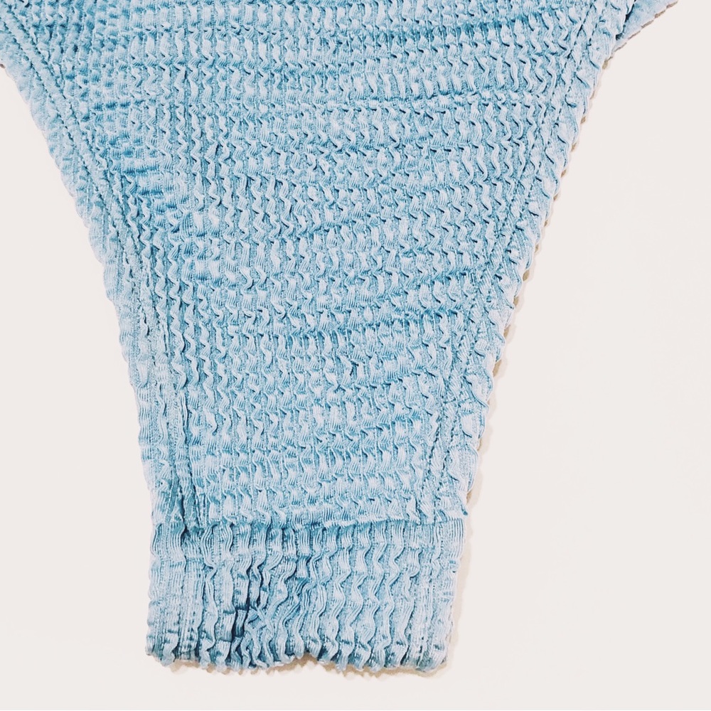 Powder Blue 1 Piece Swimsuit With Low Back - Gem